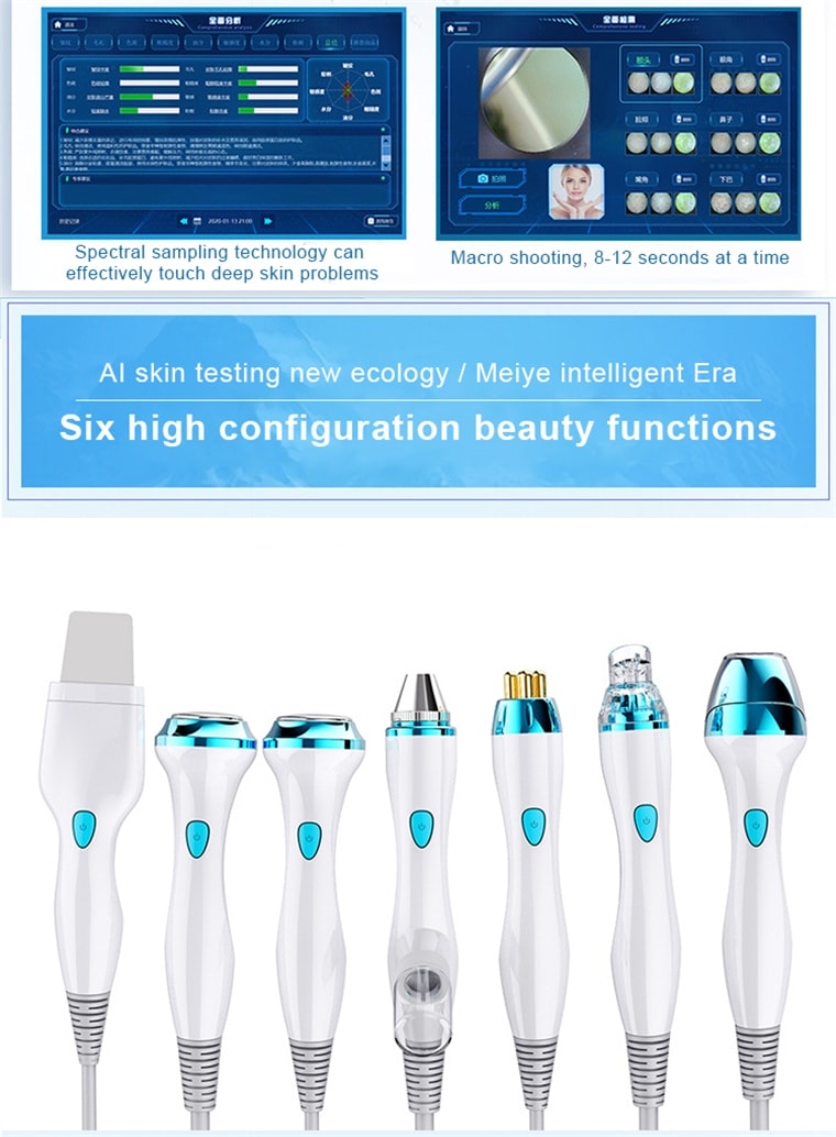 Newest Skin Care 7 in 1 Intelligent Ice Blue RF Oxygen Jet Facial ...