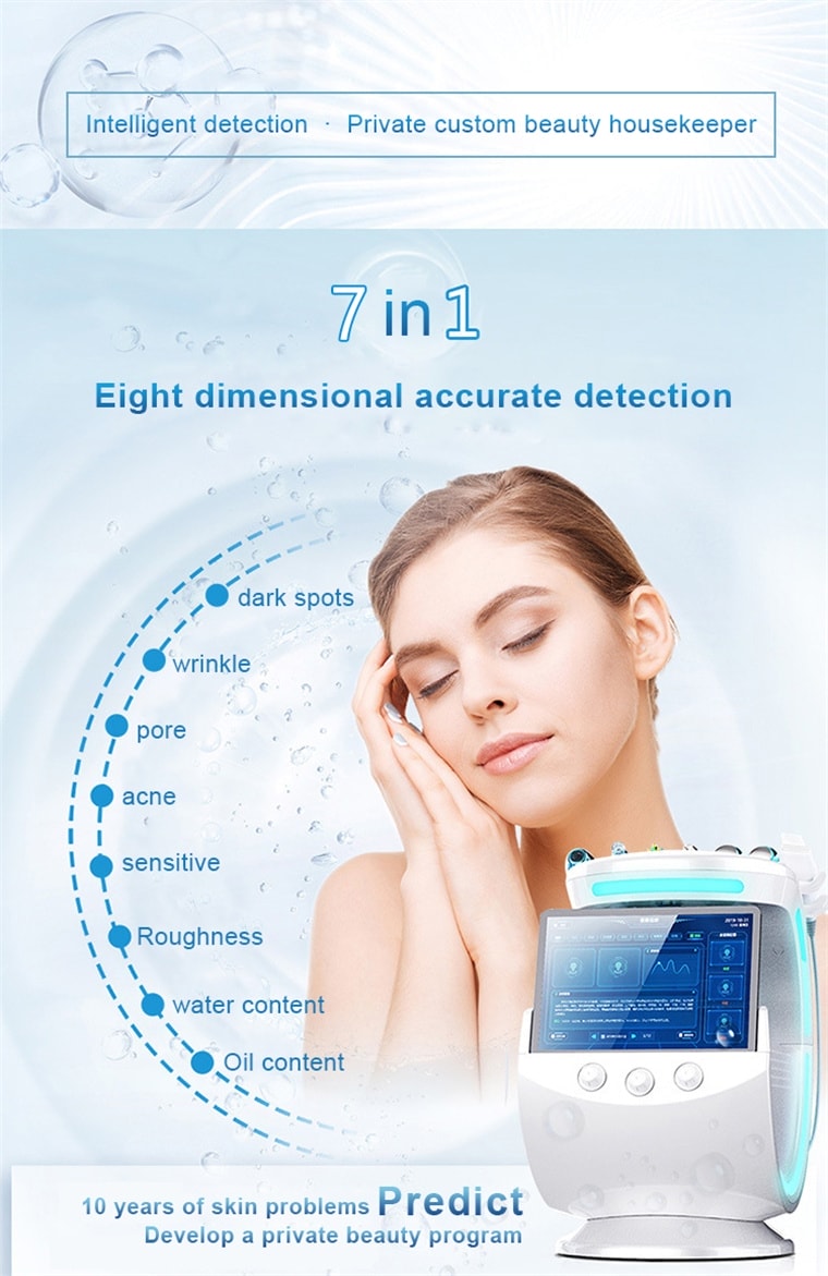 Newest Skin Care 7 in 1 Intelligent Ice Blue RF Oxygen Jet Facial ...